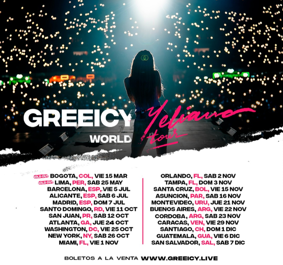Próximos conciertos de Greeicy, "Yeliana World Tour 2024 ...
